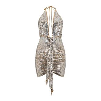 Dsquared2 Chic Night All Over-Paillettes Kleid - - Dresses - Damen - Beige - S