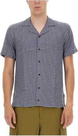 Orlebar Brown Chemise boutonn&eacute;e &agrave; col en V - Homme - Chemises - Bleu - Taille: S