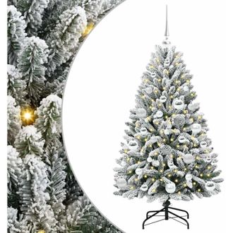 vidaXL K&uuml;nstlicher Weihnachtsbaum Gr&uuml;n und Wei&szlig; 120 cm PVC und Metall vidaXL