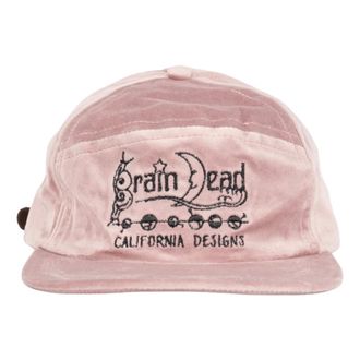 Brain Dead unisex, Accessoires, Rose, Taille: ONE Size Chapeau rose en velours &agrave; devant courb&eacute;
