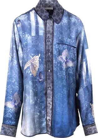 Pierre-Louis Mascia Femme, Blouses et Chemises, Bleu, Taille: 40 FR Aloe Silk Shirt