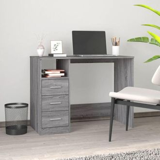 vidaXL Vidaxl - Bureau avec tiroirs Sonoma gris 102x50x76 cm Bois ding&eacute;nierie