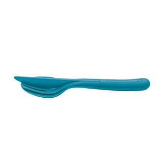 Koziol Besteck-Set 3-teilig Klikk, Messer, Gabel, L&ouml;ffel, Besteckset, Thermoplastischer Kunststoff, Ocean Blue, 4003686