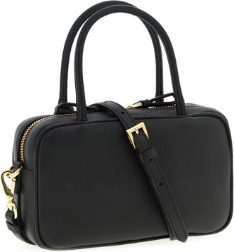 Prada Calfskin Leather Top Handle Bag - Black