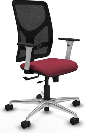 Piqueras y Crespo B&uuml;rostuhl mit wei&szlig;en und schwarzen Armlehnen, h&ouml;henverstellbare Lendenwirbelst&uuml;tze, ausgestattet mit Syncro/Traslack und Schneideschaum, Schwarz/Grana