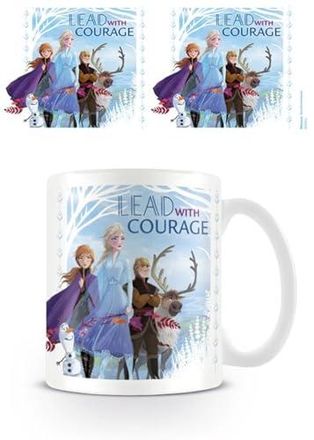 Disney Frozen Tasse (Lead with Courage Design) 315ml Keramik Kaffee-Becher, Kaffeetasse, Disney Geschenke - Offizielles Merchandise