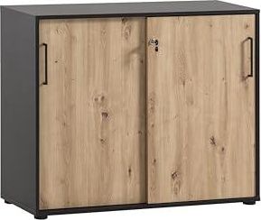 Schildmeyer Aktenschrank Aino 701867, Artisan Eiche Dekor/schwarz matt, 100 x 41 x 83,6 cm