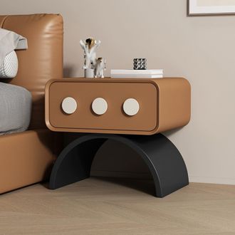 Generic Hoher Nachttisch, Nachttisch Mit Schubladen Und Schwarzen, Gew&ouml;Lbten Schrankbeinen Aus Karbonstahl, Abgerundete Ecken for Schlafzimmer, Wohnzimmer