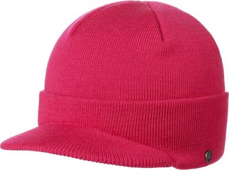 Lierys Fine Merino Strickcap Damen Herren Winterm&uuml;tze aus Merinowolle M&uuml;tze mit Schirm Herbst Winter pink One Size