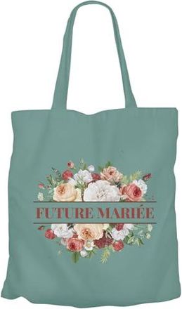 Fabulous Tote Bag Sac Shopping en Toile Turquoise - Future Mariée Mariage Mariée Bouquet Fleurs - 10 L