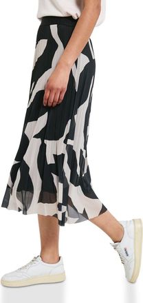 Street One Damen A361723 Mesh Plissée Rock, Whale Tail Grey, 40