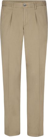 Profuomo Chino mit Bundfalte, Stretch und Perlmuttkn&ouml;pfen, Relaxed Fit in