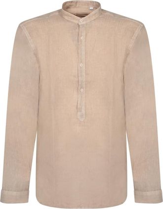 Costumein Homme, Chemises, Beige, Taille: 2XL Chemise &Eacute;l&eacute;gante en Lin &agrave; Col Mandarin