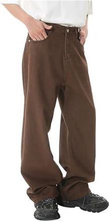 Generic Jean Homme Jeans Homme Pantalon en Jean Ample Coupe Droite Stretch Rel&acirc;ch&eacute;e - Confort &Eacute;lastique pour Hommes Actifs Au Quotidien