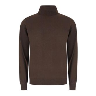 Zanone Pull &agrave; col roul&eacute; - Homme - Pulls - Brun - Taille: L