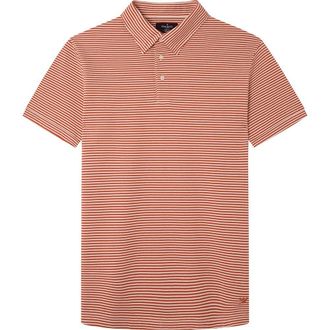 Hackett Herren Yd Stripe Polo Ss Polohemd, Redwood, XS