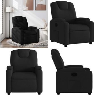 vidaXL Relaxsessel Schwarz Stoff - Komfortsessel - Relaxsessel - Lesesessel - Beistelltisch - Wohnzimmersessel - Home & Living
