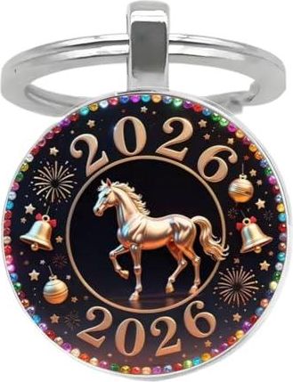 Generico Porte-cl&eacute;s en forme de cheval pour sac &agrave; dos 2026, d&eacute;coration 2D, porte-cl&eacute;s de lann&eacute;e du cheval pour voiture, pour anniversaire, remise de dipl&ocirc;me, v