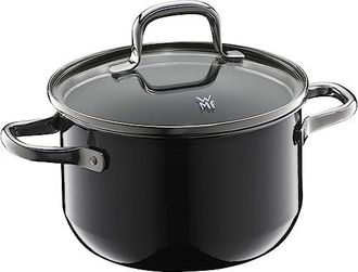 WMF Fusiontec Essential Kochtopf klein 16 cm Glasdeckel, Fleischtopf Induktion, 2,0l, kleiner Topf Kochtopf klein, High-Tech Keramik, kratzfest, unbeschic