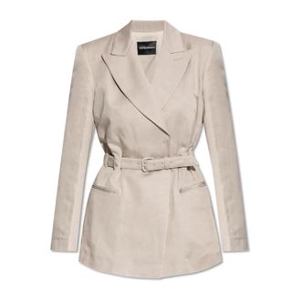 Emporio Armani Blazer mit G&uuml;rtel - - Jackets - Damen - Grau - S