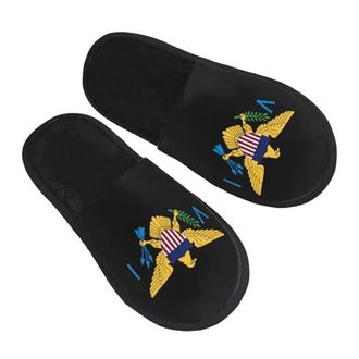 Generic Pantoufle Maison Drapeau Des &Icirc;les Vierges Am&eacute;ricaines Chaussons Maison Antid&eacute;rapantes Hiver Chaussures Chaudes Unique Chaudes Pantoufles Pour Chambre 