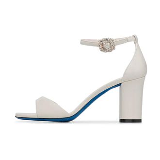 Loriblu Sandalen aus gl&auml;nzendem Leder tofu. - - Shoes - Damen - Wei&szlig; - 41 EU