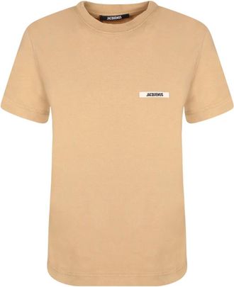 Jacquemus Femme, Tops, Beige, Taille: 36 FR Gros Grain Short-Sleeve T-Shirt