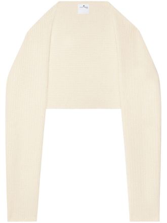 Courrèges boléro en laine à coupe crop - Tons neutres