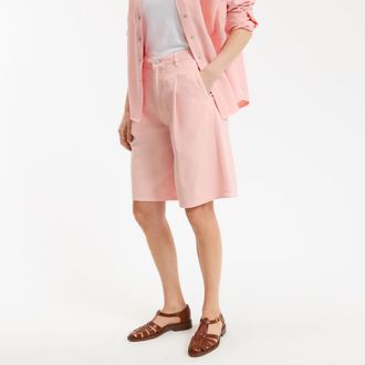 La Redoute Collections Bermuda &Agrave; Pinces En Coton Et Lin