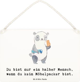Mr. & Mrs. Panda Schild Möbelpacker Herz DIN A6 - Geschenk, wandtafel, Türschild Familie, holzbild, Umzugsfirma, Lustig, Holztafel, Umzugshelfer, Spruch, Umzugsservice