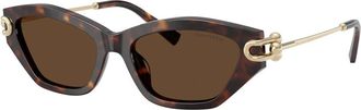 Tiffany & Co. unisex, Accessoires, Brun, Taille: 53 MM Tf4231U Lunettes de soleil oeil de chat