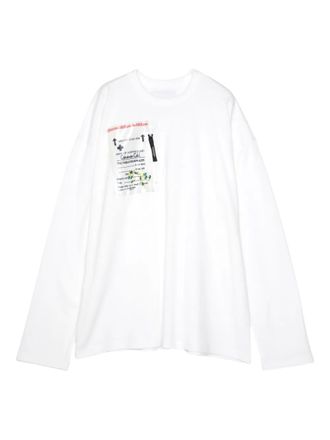 Yoshiokubo t-shirt imprimé à manches longues - Blanc