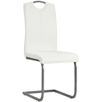 vidaXL Freischwinger 4 Stk. Wei&szlig; Kunstleder Vidaxl