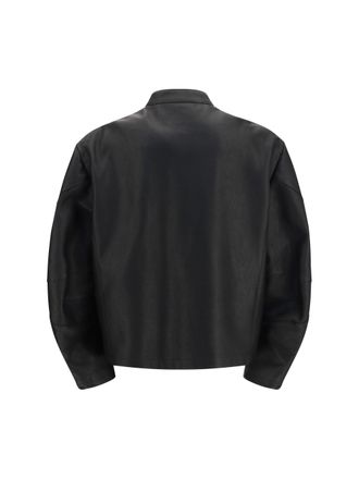 Gucci Mens Horsebit Leather Biker Jacket Black Calf Bos Taurus