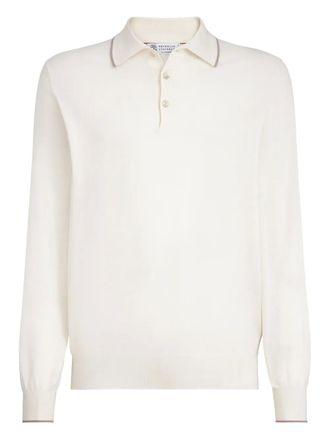 Brunello Cucinelli knit polo shirt - Blanc