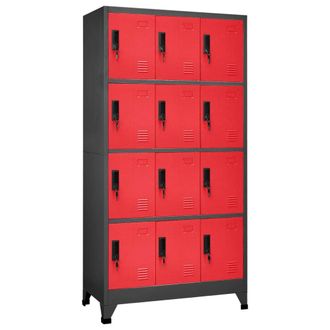 Generic Industrieller Schlie&szlig;fachschrank mit (6/9/12/15/18) F&auml;chern - Robuste Stahlaufbewahrung, 90x45x180 cm - f&uuml;r B&uuml;ros oder Sport-Umkleider&auml;ume, Einfache M