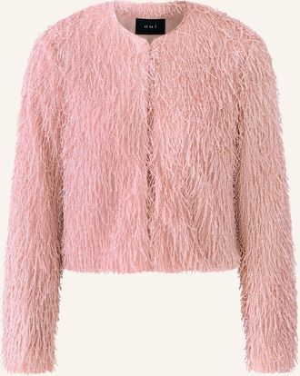 Oui Kastenjacke Mit Glitzergarn rosa