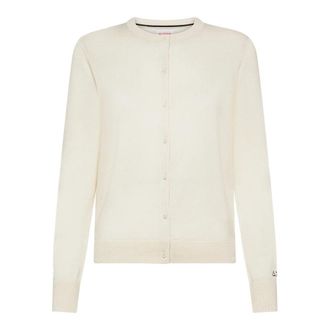 Sun 68 Basic Cardigan mit Rundhalsausschnitt - - Knitwear - Damen - Wei&szlig; - L