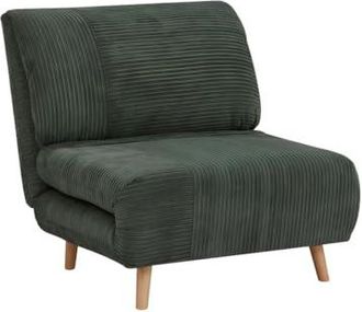 Vente-Unique Fauteuil Convertible en Velours cÙtelé PALULA - Vert foncé