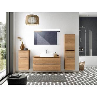 Nobilia home24 Waschtisch MYBA VI 120cm Grau/Eiche Dekor