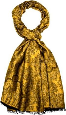 Lorenzo Cana Lorenzo Cana 7873611 &Eacute;charpe pour homme en 100 % coton fibre naturelle Motif cachemire Noir Or 70 cm x 180 cm