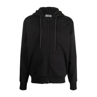 Versace Jeans Couture Schwarze Baumwoll-Sweatshirts Pullover Hoodies - - Sweatshirts & Hoodies - Herren - Schwarzk - XL