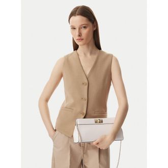 Tommy Hilfiger Handtasche Tommy Hilfiger Th Modern Clutch AW0AW18727 Creme