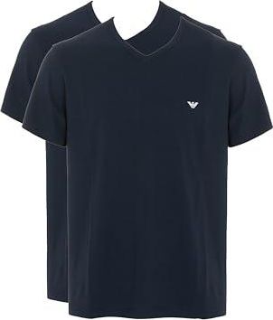 Emporio Armani Core Logoband 2-Pack Lot de 2 t-Shirts &agrave; col en V, Armani Blue/Armani Blue, XL Homme