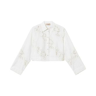 Twinset Femme, Blouses et Chemises, Blanc, Taille: 34 FR Chemise Broderies