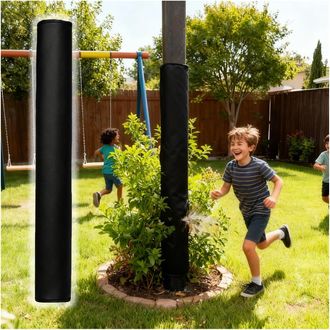 Generic Basketball Pfostenpolster Runde Sto&szlig;stangenpolsterung, Umlaufend 1,20 M, Robustes Aufprallschutzpolster for Kinder/Autos/Spieler Auf Spielpl&auml;tzen(Blac
