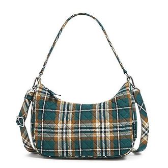 Vera Bradley Sac &agrave; bandouli&egrave;re Frannie Crescent en coton, Plaid verger, Taille unique