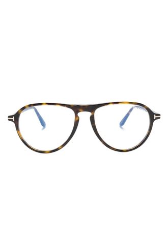 Tom Ford Eyewear Brille mit Oversized-Gestell - Braun