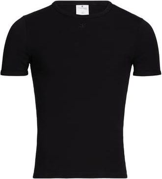 Courr&egrave;ges T-shirt brod&eacute; en coton