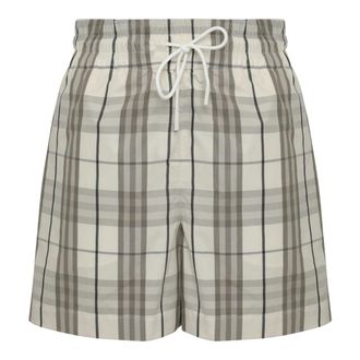 Burberry Karierte Baumwollshorts mit Taschen - - Shorts - Damen - Grau - XS